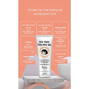 ROKKISS Tea Tree Peeling Gel (4.1fl oz) - Gentle Exfoliating Gel for Face & Body with Natural Cellulose, Remove Impurities for Smooth Skin, Korean Skin Care. Cica, Licorice & Aloe Vera Extracts.
