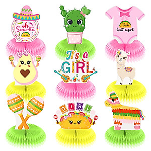 Taco Bout A Baby Decorations for Girl, Taco Baby Shower Honeycomb Centerpiece Mexican Baby Shower Decorations Taco About a Baby Shower Decorations Taco Baby Shower Centerpieces for Girls Party Decor