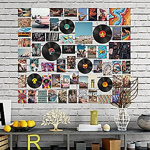 60 PCS Aesthetic Room Decor Retro Wall Collage Kit Retro Aesthetic Records Picture Wall Decor for Wall Dorm Collage Bedroom 80s 90s Wall Art Decor for Girl Teens Women Vintage Posters Indie Photo