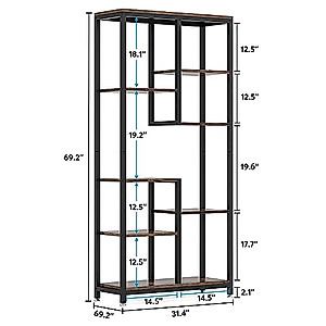 Tribesigns 6-Tier Tall Bookshelf Bookcase Set of 2, Industrial 8-Shelf Open Bookcase Storage Display Book Shelves for Living Room, Home Office