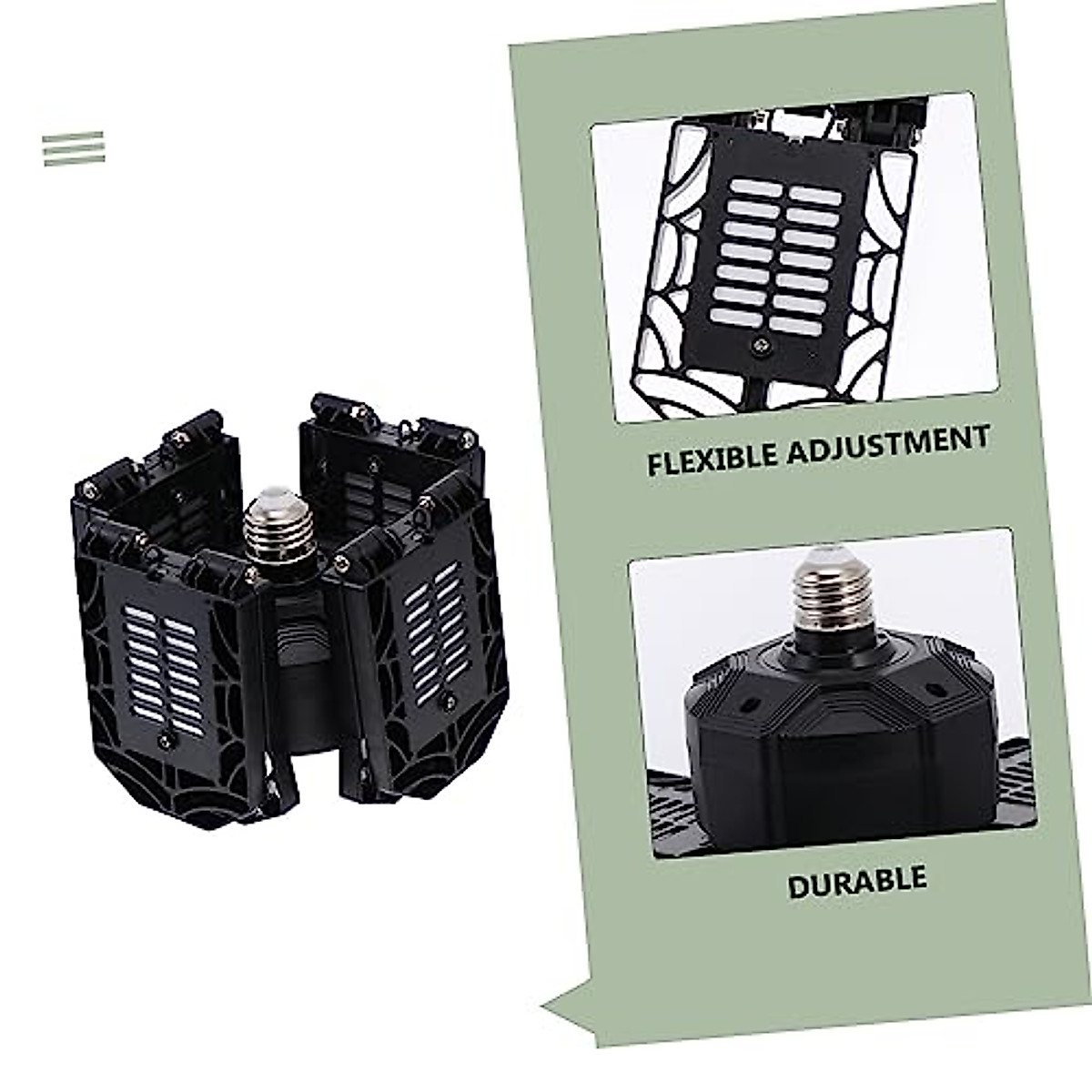 BUTIFULSIC 1pc Eight Leaf Garage Lights Industrial Light Foldable Ceiling Light Folding Garage Work Lights Light Bulbs LED Bulb Workshop Ceiling Light LED Light Bulb Factory Light Lamp Black