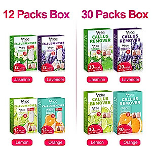 Feet Callus Remover Gel, 12 Packs 8.4 oz with Pumice Stone Scrubber Kit for Professional Pedicure Remove Hard Skins Heels Callouses, Jasmine Scent