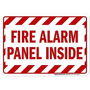 Fire Alarm Panel Inside Sign, 10x7 Inches, Rust Free .040 Aluminum, Fade Resistant, Made in USA by My Sign Center