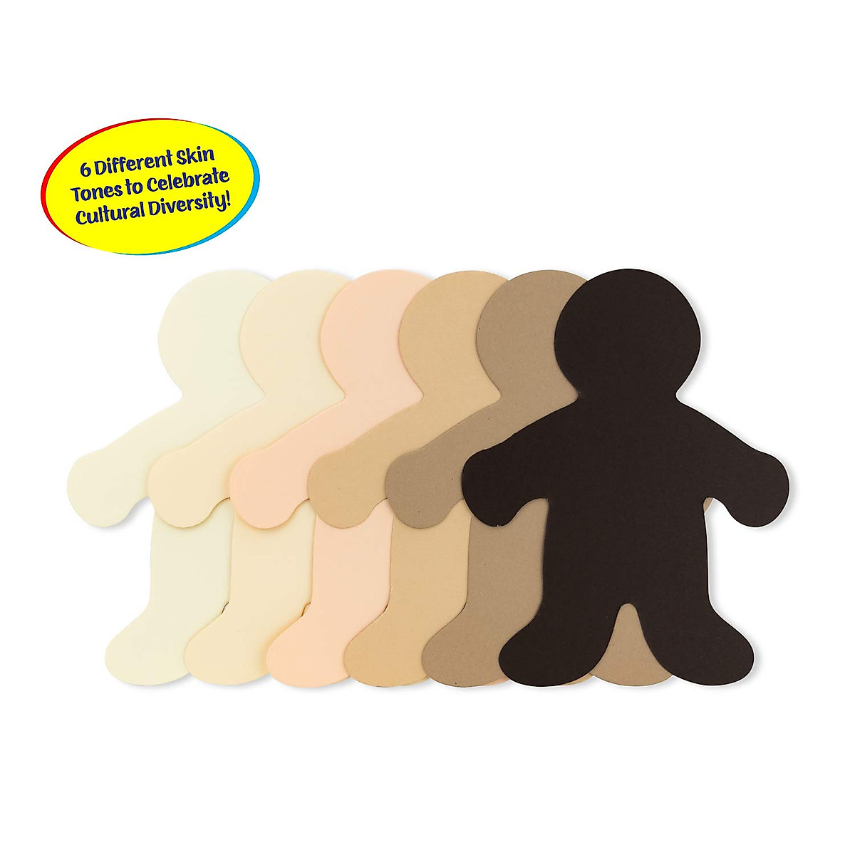 Hygloss Products People Paper Cuts Outs Multi-Cultural Mommy Shape-7 Inches-25 Pack, Assorted