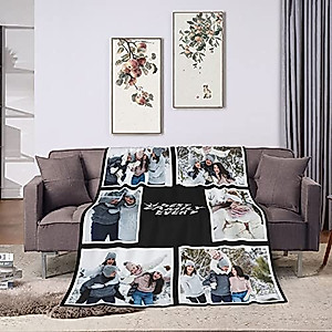 Easycosy Custom Blanket with Photo Personalized Picture Collage Throw Blanket Customized Mothers Day Couples Gifts for Family, Mom, Dad 30"x40"