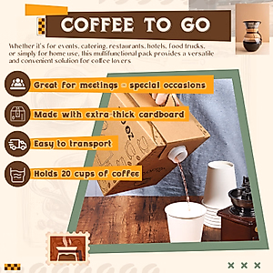 Pickmesh 10 Sets 160 oz Disposable Coffee Dispenser with Insulated Interior Bag Coffee to Go Containers with Handle Portable Heavy Cardboard