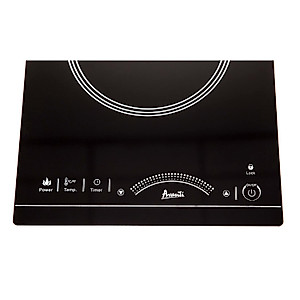 Avanti IH1800L1B-IS Portable Cooktop Electric Stove Top Hot Plate with Single Induction Burner, 6 Power Settings, Temperature Touch Control 140-460F, 1800-Watts, Black
