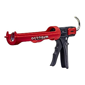 Newborn Octogun 208D Drip-Free Caulk Gun - Integrated 4-Sided Tooling Square & 2-Sided Scraper | 12:1 Thrust Ratio | Lightweight Plastic Design with Revolving Barrel