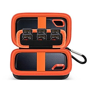 Case Compatible with SanDisk Extreme Pro/for SanDisk Portable SSD 1TB 2TB 4TB 500GB External Solid State Drive, Travel Storage Holder Bag for 2 SSD and Memory Card SD Card -Orange (Box Only)