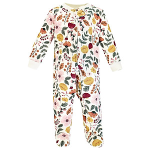 Hudson Baby Unisex Baby Premium Quilted Zipper Sleep and Play, Fall Botanical, 3-6 Months