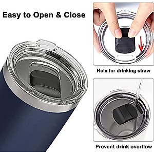 20 oz Magnetic Tumbler Replacement Lid - Compatible with yeti Rambler, Ozark Trail, Old Style Rtic and More - MagneticSlider Switch Spill Proof Tumbler Cover, BPA Free, Black(1 Pack)