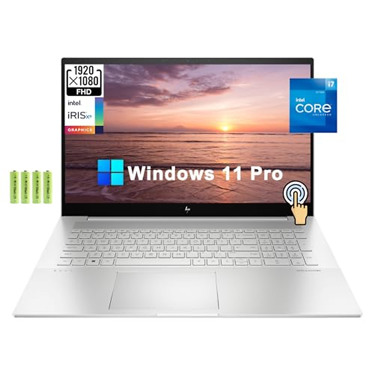 HP Envy 17 17.3" FHD Touchscreen Business Laptop Computer[Windows 11 Pro], Intel 12-Core i7-1260P, 64GB RAM, 2TB PCIe SSD, Backlit Keyboard, Numeric Keypad, Wi-Fi 6, BT 5.3, Camera, HDMI, w/Battery