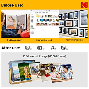 KODAK WiFi Digital Picture Frame 10.1 inch with 16GB Built-in Memory,4000mAh Battery,1280 * 800 Touch Screen Cloud 2.4GHz WiFi, Auto-Rotate, KODAK APP, Gift for Friends Family(Blue, 10 inch)