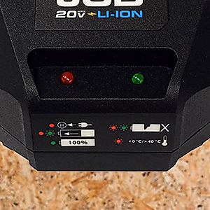 JCB Tools - JCB 20V Lithium-Ion Battery Fast Charger For JCB 20V Power Tools Batteries For Hammer Drills, Saws, Jigsaw, Multi Tool, SDS, Angle Grinder, Miter Saw, LED Work Light, Recip Saw, Miter Saw (JCB-20VFC)