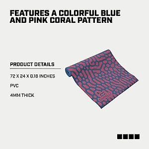 Capelli Sport Yoga Mat Non Slip, All Purpose Fitness and Workout Mat with Stained Glass Design, Blue/Red, 4 mm