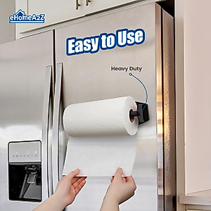 EHOMEA2Z Magnetic Paper Towel Holder Heavy Duty Steel Refrigerator Kitchen Fridge Bar Grill BBQ RV (Black, 1)