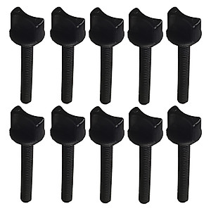 009-00201 1/4×2inch Nylon Thumb Screw Bolt Hand Plastic Screws Thread for RC Model Aircraft Black 10Pcs,Aicosineg