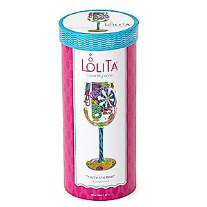 Lolita You’re the Best Painted Artisan Wine Glass, 444 liters