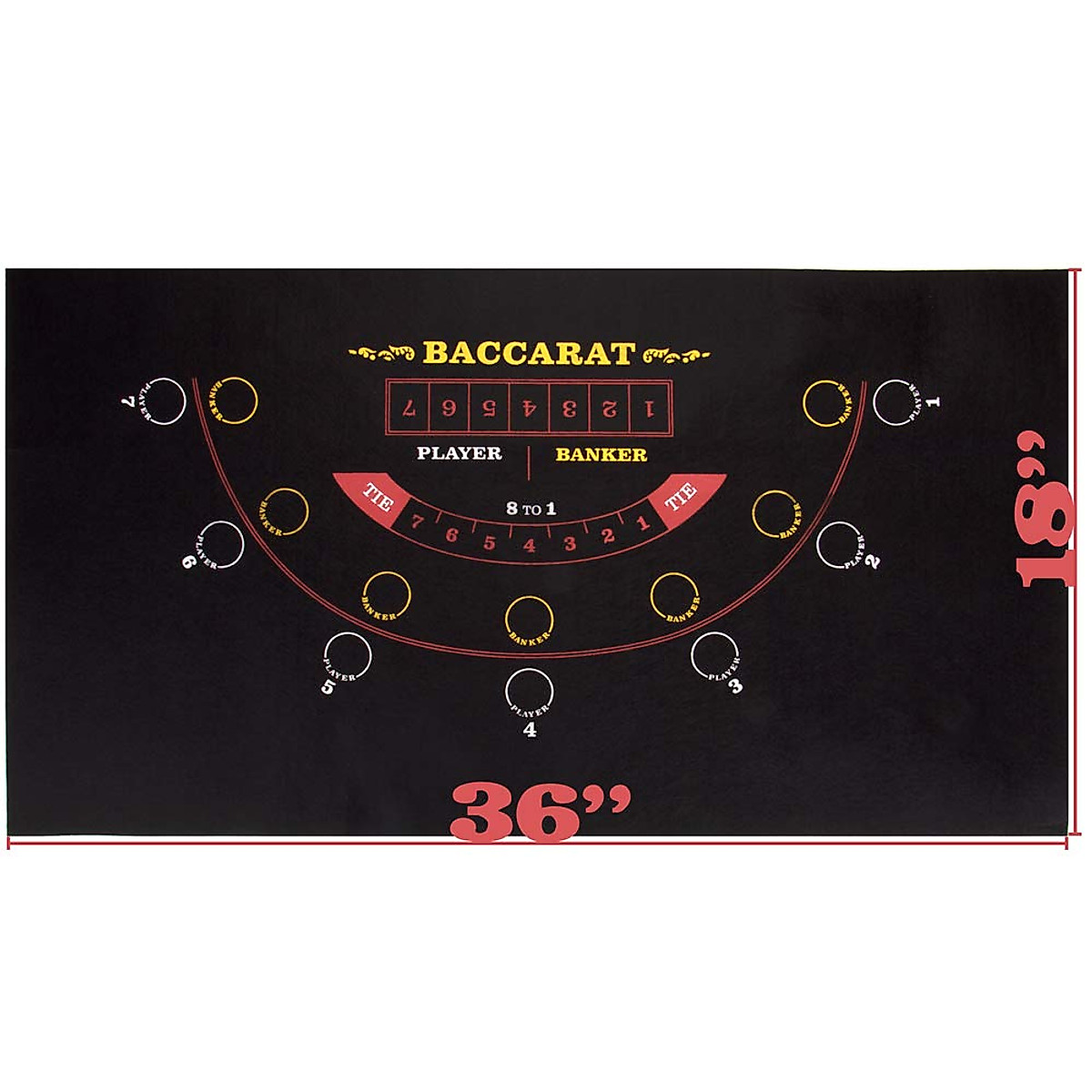 Mini Baccarat Table Felt Layout - Includes Bonus Reference Card!