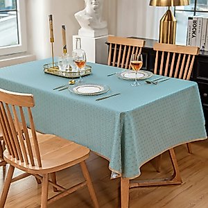 YONGLIU Jacquard Rectangle Tablecloth Luxury Geometric Table Cloth Waterproof Wrinkle Resistant Washable Heavy Duty Indoor Outdoor Table Cover for Kitchen Dining Room Decoration
