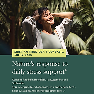 Gaia Herbs Adrenal Health Daily Support - with Ashwagandha, Holy Basil & Schisandra - Herbal Supplement to Help Maintain Healthy Energy and Stress Levels - 180 Liquid Phyto-Capsules (180 Count)