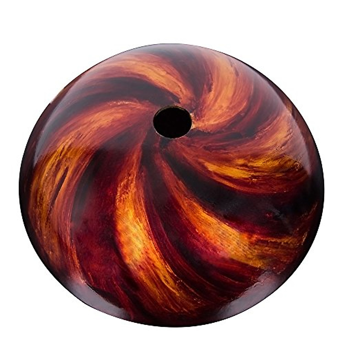 Puluomis Artistic Vessel Sink Bathroom Tempered Glass Vanity Round Bowl with Oil Rubber Bronze Faucet and Pop up drain Combo, Flame Red