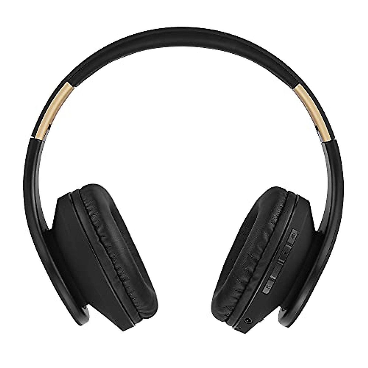 PowerLocus Bluetooth Headphones Over Ear, Wireless Headphones with Microphone, Foldable Headphone, Soft Memory Foam Earmuffs & Lightweight, Micro SD/TF, FM Radio for iPhone/Android/Tablet/PC/TV (Gold)