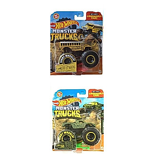 Hot Wheels Monster Trucks Crushable Car Set of 6 Diecast Vehicles with Bigfoot 45, Dodge Charger, Camaro and More