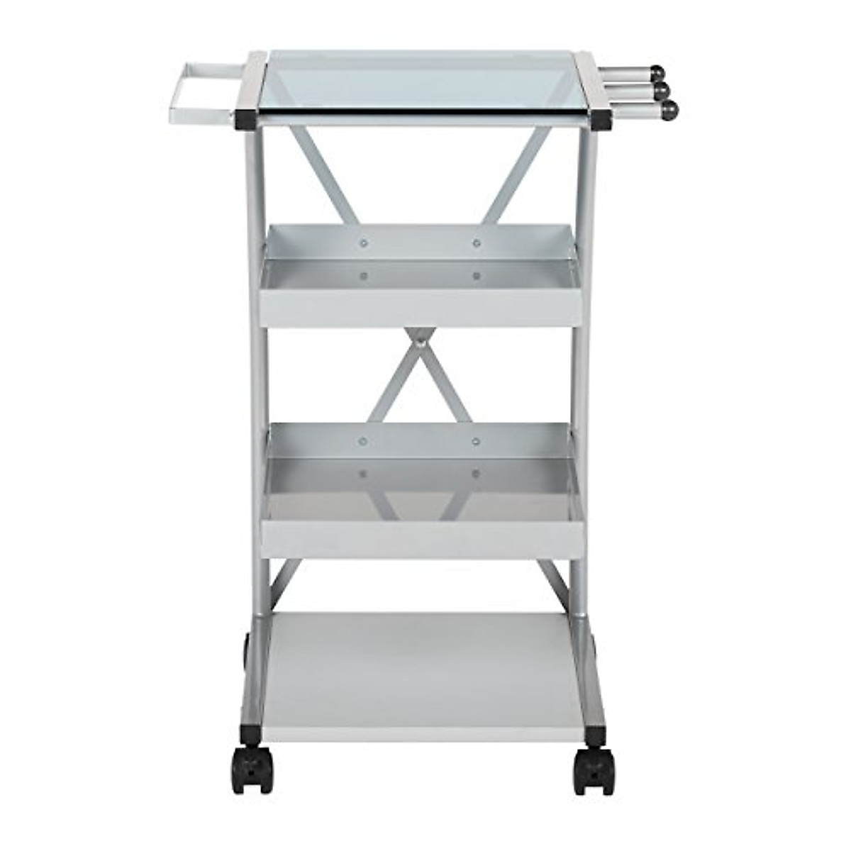 SD STUDIO DESIGNS Modern Triflex Mobile Storage Taboret for Arts and Crafts Silver 18.5" W x 16" D x 25.5" H