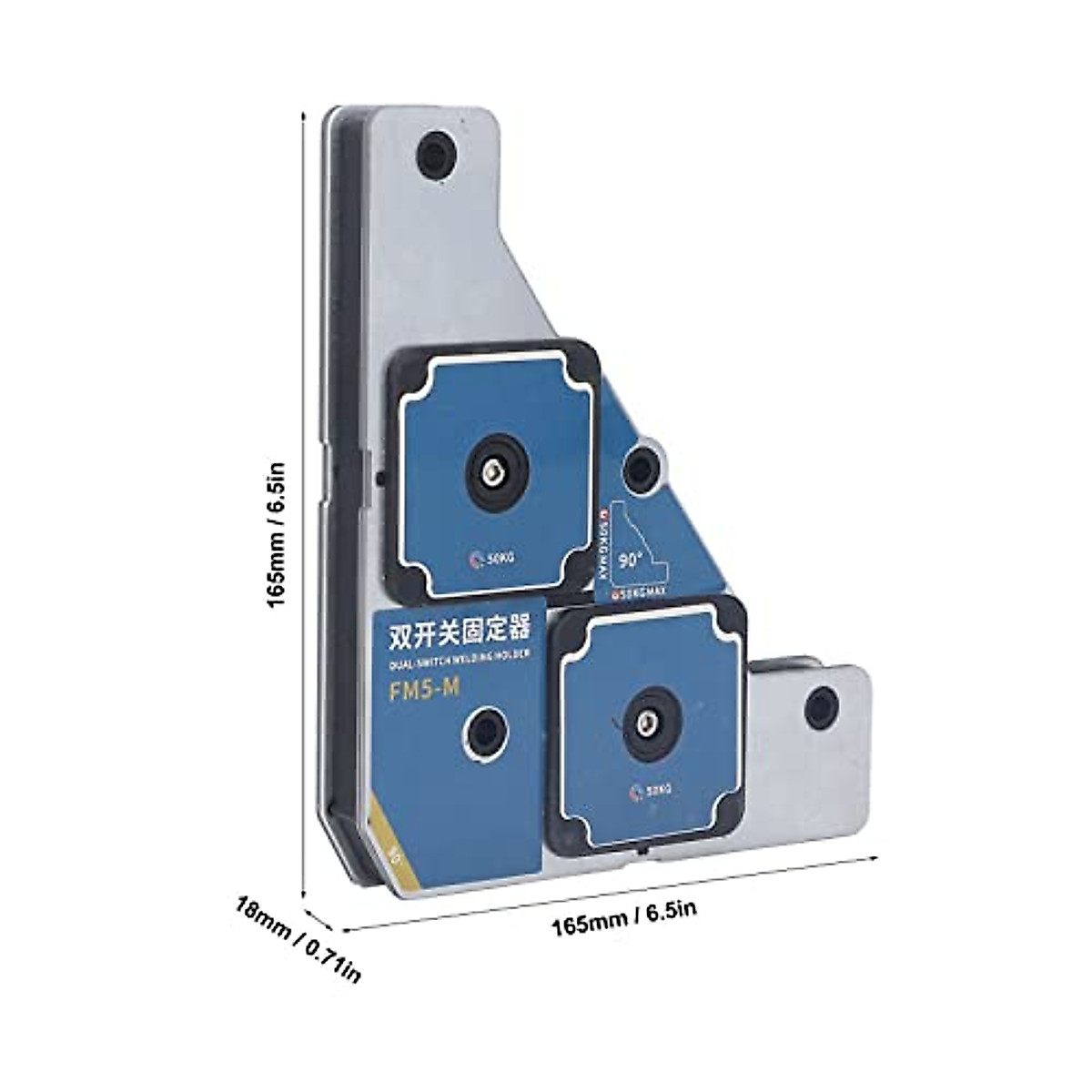 2Pcs Dual Switch Welding Holder 50KG Strong Fixed Angle Soldering Locator Clamp Fixture for Steel Iron Plate