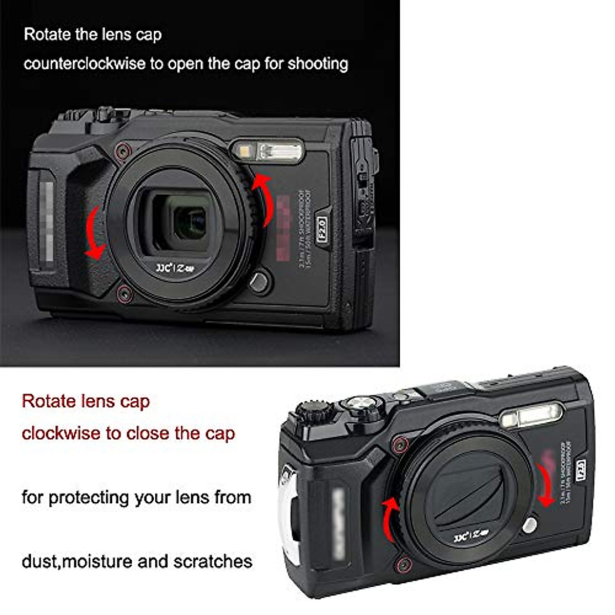 Lens Protector Cover for Olympus TG-6 TG-5 TG-4 TG-3 TG-2 and TG-1 Camera, Rotating Lens Cap, Replaces Olympus LB-T01 Lens Barrier