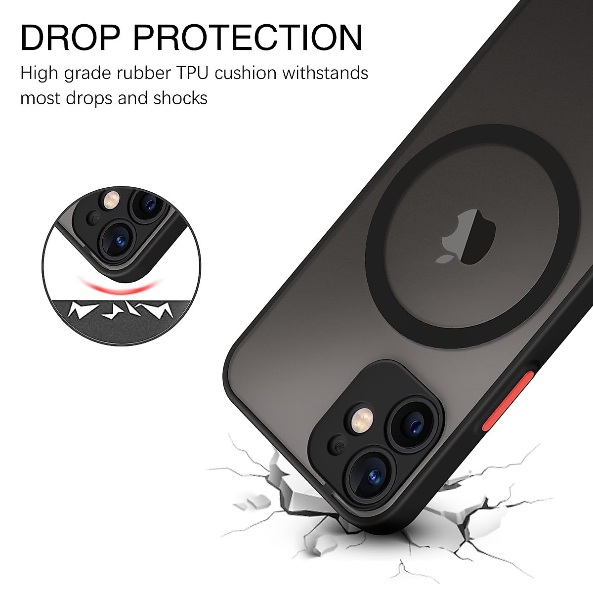 BENTOBEN for iPhone 12 Mini Case,iPhone 12 Mini Magnetic Case [Compatible with MagSafe] Translucent Matte Shockproof Anti-Fingerprint Protective Cover 5.4’’ Black