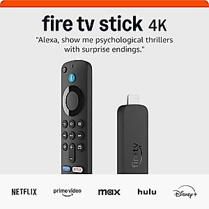 Amazon Fire TV Stick 4K (newest model) with AI-powered Fire TV Search, Wi-Fi 6, stream over 1.5 million movies and shows, free & live TV