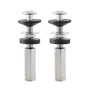 Rierdge 2 Pcs Toilet Tank to Bowl Bolts Kit, Universal Heavy Duty Stainless Steal Toilet Tank to Bowl Bolts with Rubber Washers and Extra Long Nuts