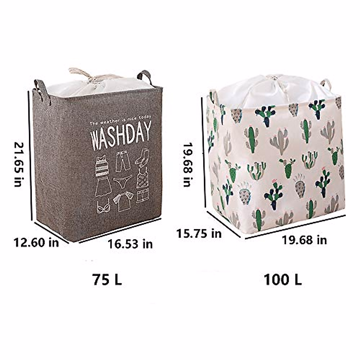 Large Laundry Basket with Handle Hampers for Clothes Toys Storage Collapsible Easy Carry Dirty for bedroom (Blue75L, Large 75L)