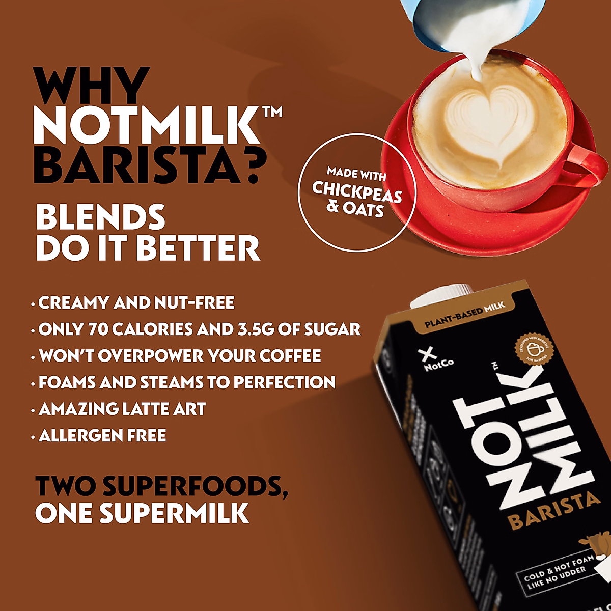 NotMilk Barista Plant-Based Milk, Shelf-Stable, Lactose-free, Vegan, Non-GMO 32 FL Oz, 6-PACK