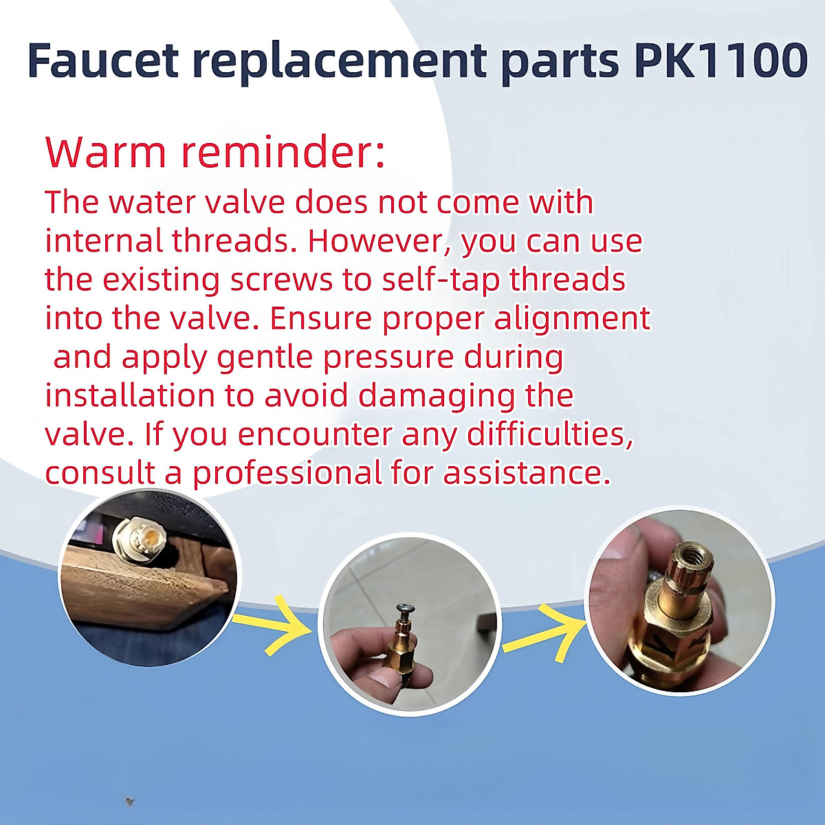 Tfuehn Bonnet PK1100 Brass Globe Valve Faucet Stem Assy for Arrowhead Hose Bibs, Boiler Drains & Sill Faucets