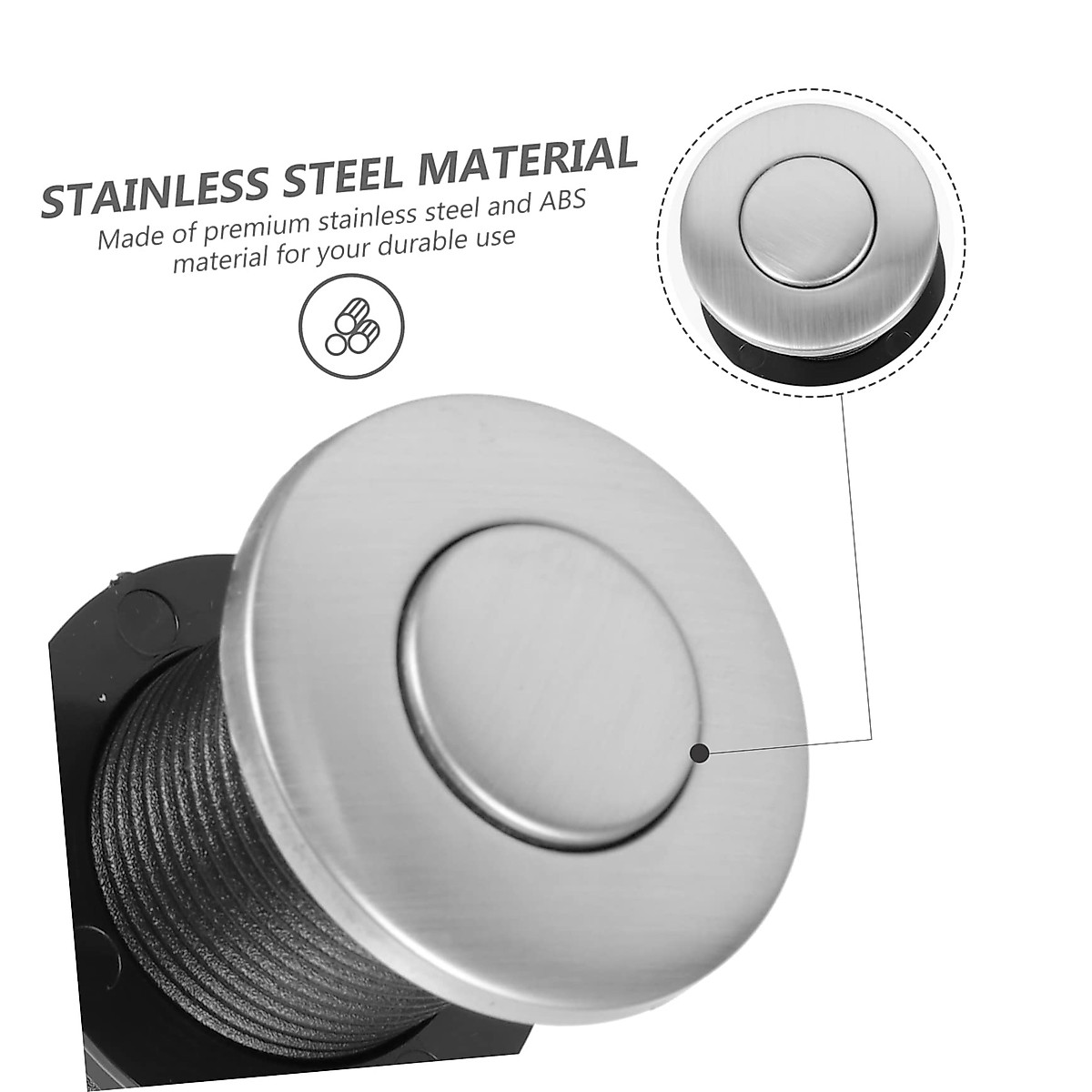 1 Set Pneumatic Switch Garbage Disposal Bathtub Air Disposal Button and Bathtub Button Hose Bathtub Supplies Air for Disposal Bathtub Parts Disposal Air Bathtub Accessories