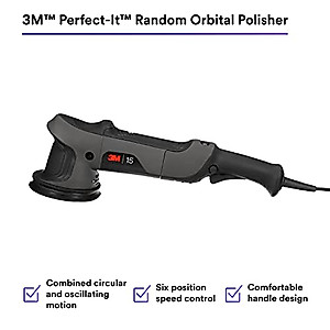 3M Perfect-It Random Orbital Polisher, 34100, 15mm, 120V/60Hz, Variable Speed Control for Automotive Refinishing, Refining, Polishing