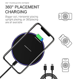 20W Fast Wireless Charger Pad,Wireless Phone Charging Station Compatible with iPhone 14/15/13/12/11/SE/X/AirPods,Fast Charge for Samsung Galaxy S23/S22/S21/S20/Note 20/Buds/Buds +,Pixel,LG G8/7