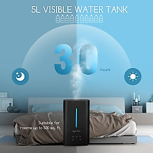 Humidifiers for Bedroom Warm and Cool Mist 5L Top Fill Water Tank Lasts Up to 30 Hours