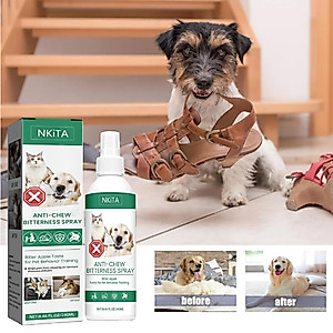 No Chew Spray for Dogs and Cats - 8 Fl Oz - Bitter Apple Spray to Keep Dogs from Chewing Things and Licking Paws - 2 in 1 Alcohol-Free Dog Training & Behavior Aids for Hot Spot and Furniture