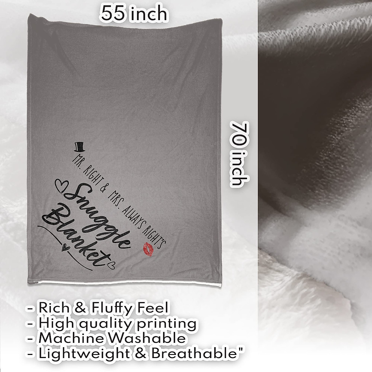 Giveena Wedding Gift For Couple 2024 Unique - Stainless Steel Wine Tumbler & 55x70 inch Fleece Blanket Bridal Shower Gifts - Cool Newlyweds Gifts & Christmas Presents For Newlyweds - Bride To Be Gifts