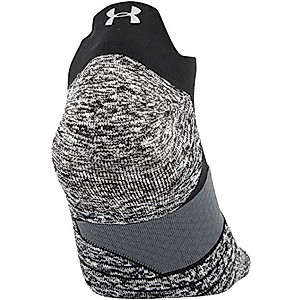 Under Armour Unisex-Adult Run Cushion No Show Tab Socks, Multipairs , Black/Pitch Gray 2 (1-Pair) , Medium