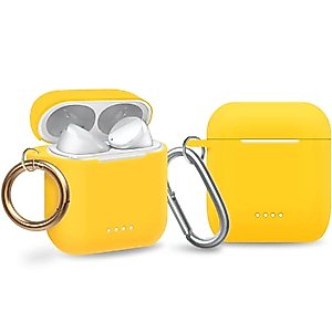MOLOVA Protective Silicone Case Compatible with Tozo t6, Front LED Visible, Premium Accessory Shockproof tozo t6 Case Cover with Keychain. (Yellow)