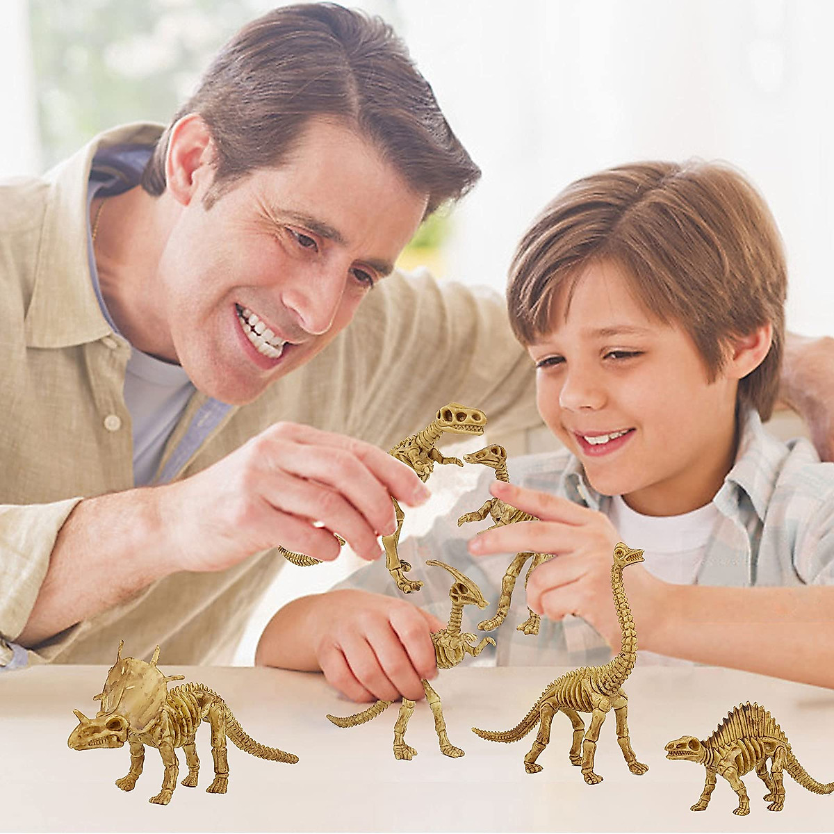 ZHFCGO 6 Inch Dinosaur Fossil Skeleton for 3 4 5 6 7 8 9 10+ Year Old, Dino Bones for Science Play Rewards, Dino Sand Dig Toys, Educational Gift, Party Favors for Kids (12 Packs)