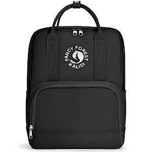 KALIDI Casual Backpack, 17 Inches Laptop Backpack for Men Women, Water Resistant Vintage Rucksack Business Travel Daypack College School Bag, Black
