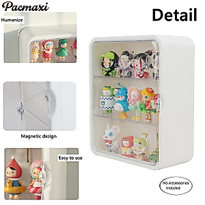 PACMAXI Acrylic Display Case for Mini Funko Pop Figures, Display Cabinet for Mini Funko Pop Figures, Clear Storage Box Cabinet Organizer for Mini Toys, Collections and Stone Rock (Wall Mounted)