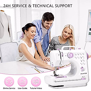 Kylinton Beginners Mini Sewing Machine for Kids, Electric Small Sewing Machine with Foot Pedal, 12 Stitches, High-Low Speeds, Automatic Winding for Cloth Girls Adults