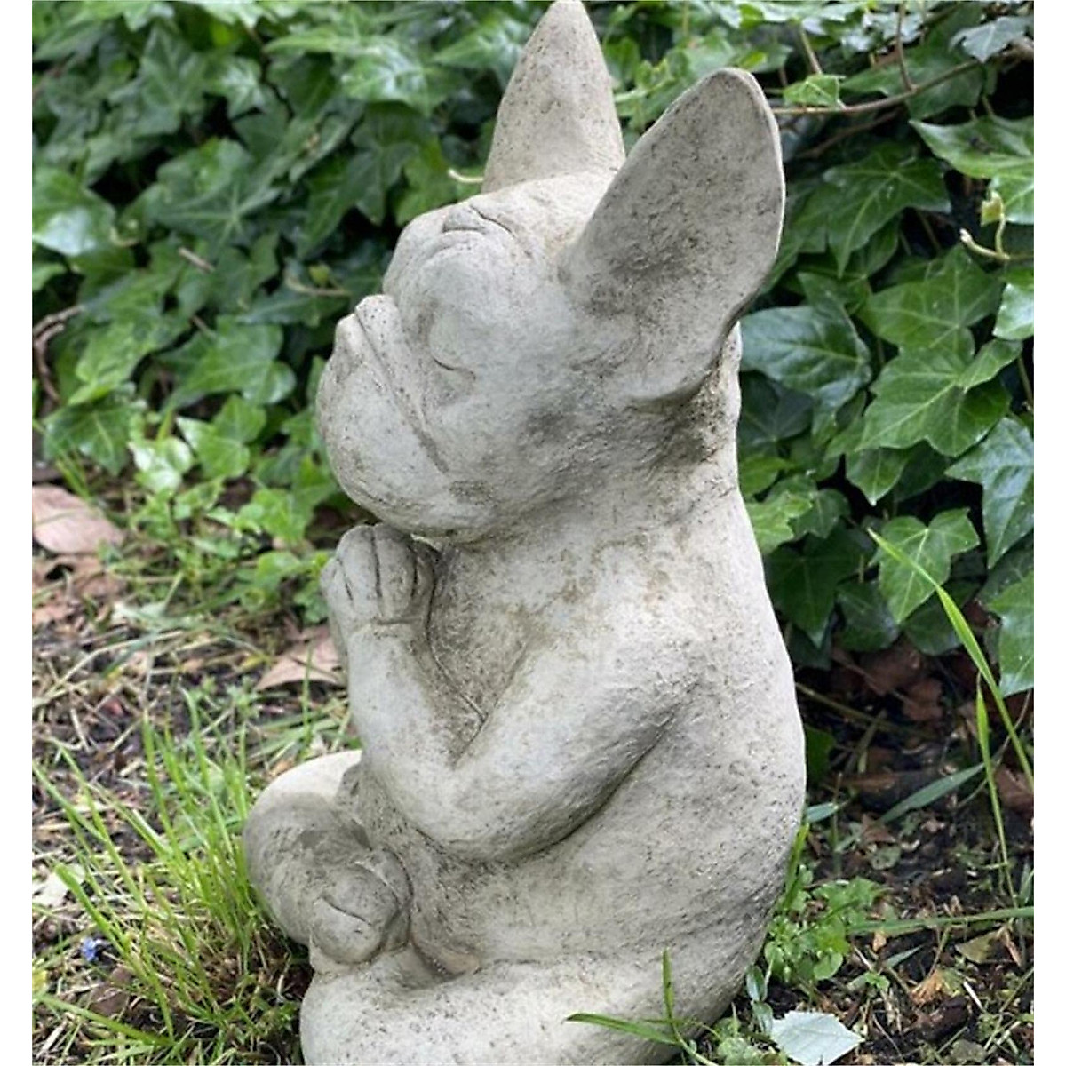 Qistubay French Bulldog Statue, Meditating Sitting French Bull Dog Decoration, Super Cute Yoga Pray Bull Dog Ornament for Garden Lawn Home Decor